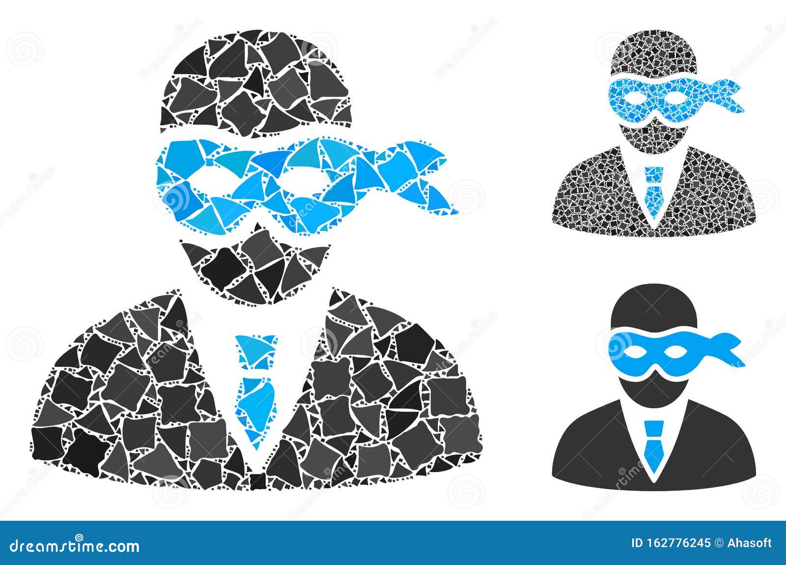 Masked Thief Mosaic Icon of Rough Elements Stock Illustration ...
