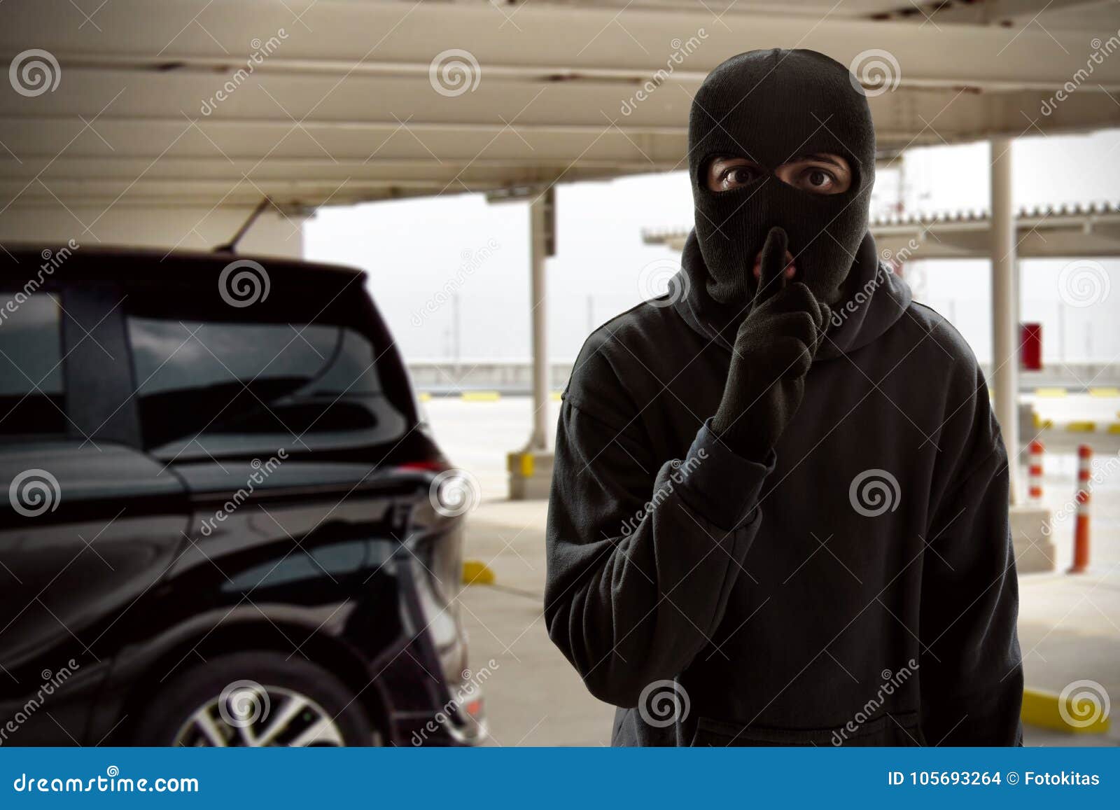 Masked Thief Trying To Steal Car Stock Photo - Image of alert, illegal ...