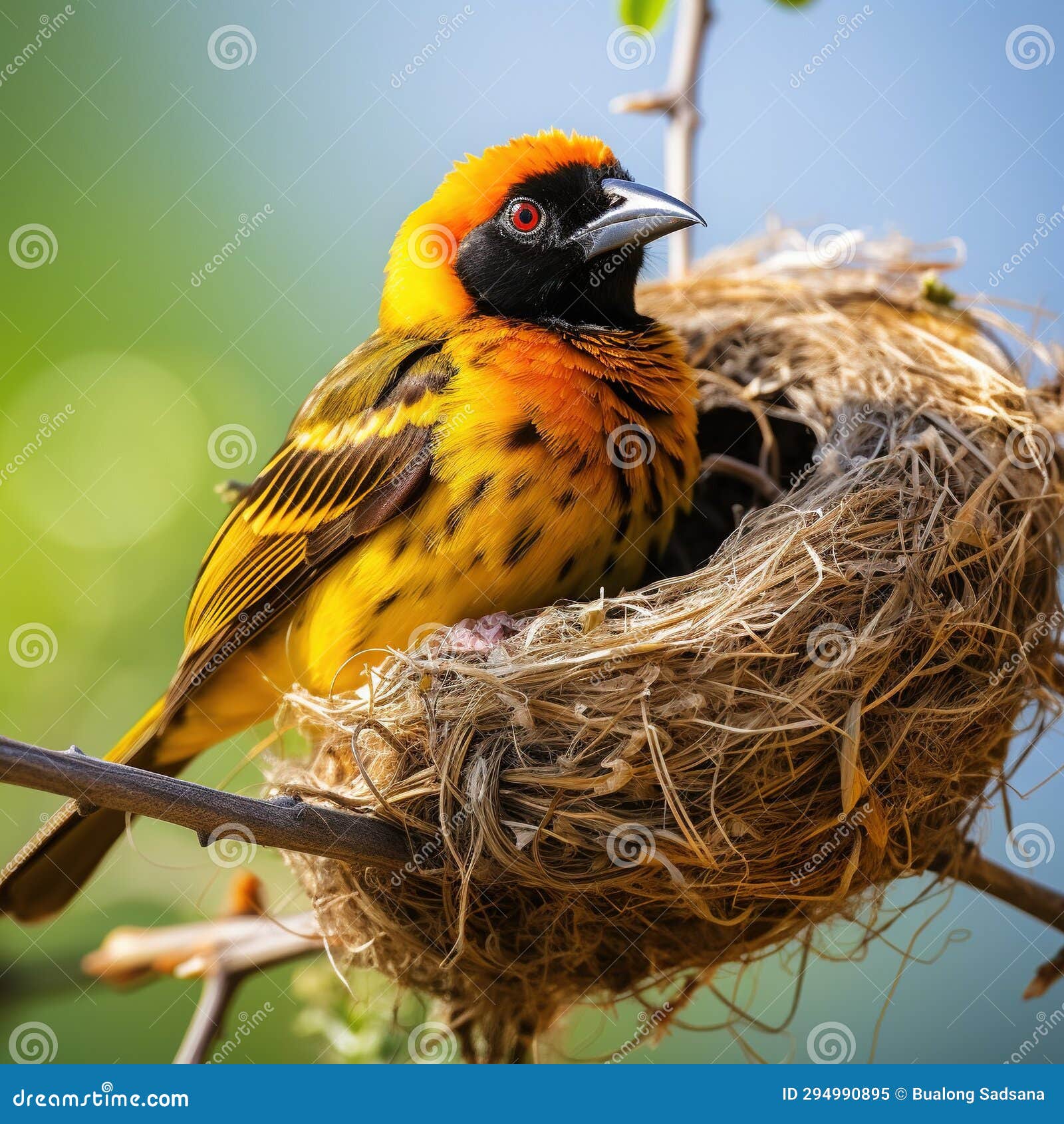 Masked weaver stock illustration. Illustration of south - 294990895