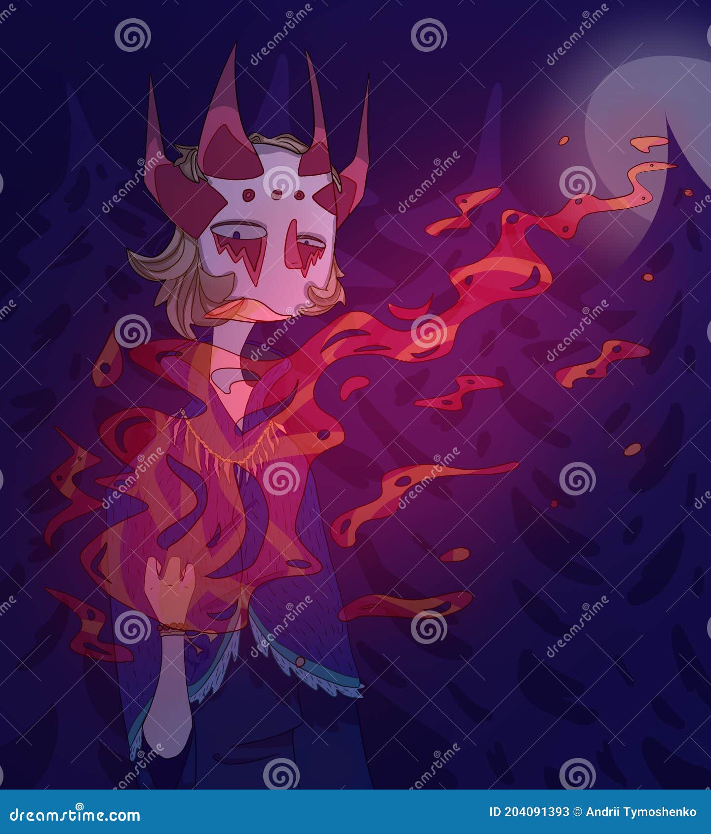 Masked wizard stock illustration. Illustration of fiction - 204091393