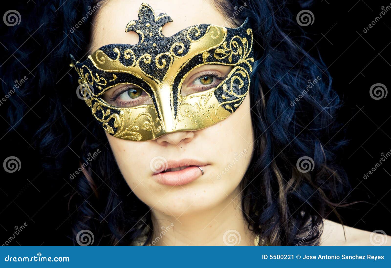 Masked woman stock image. Image of lady, anonymous, curly - 5500221