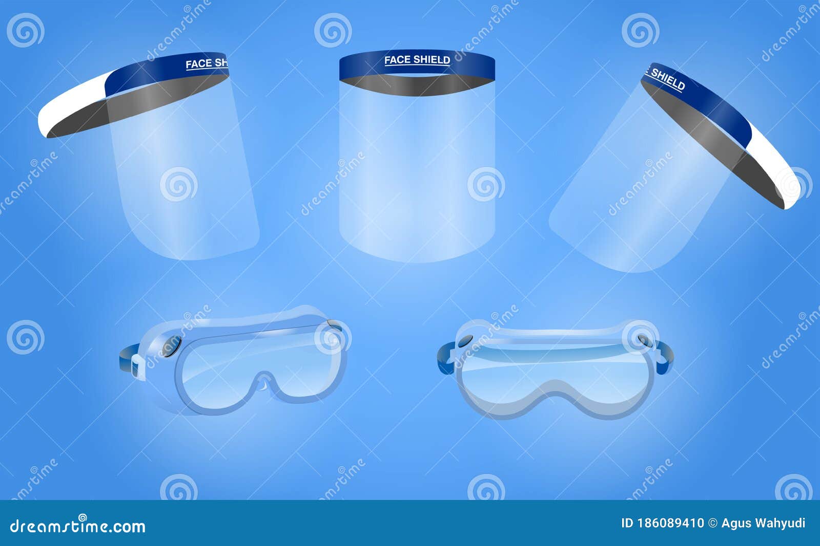 Set of Face Shield Medical Protection or Portable Face Shield ...