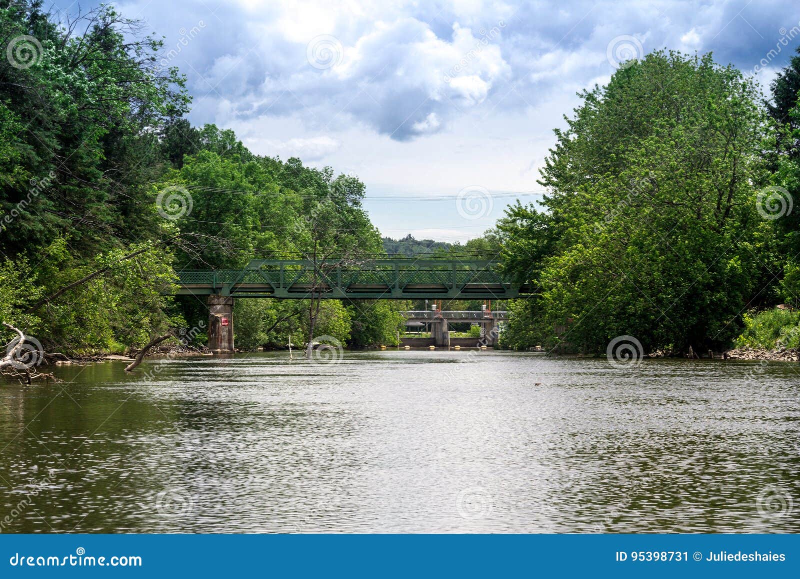 Maskinonge River Bridge Saint-Didace Stock Image - Image of landscape ...