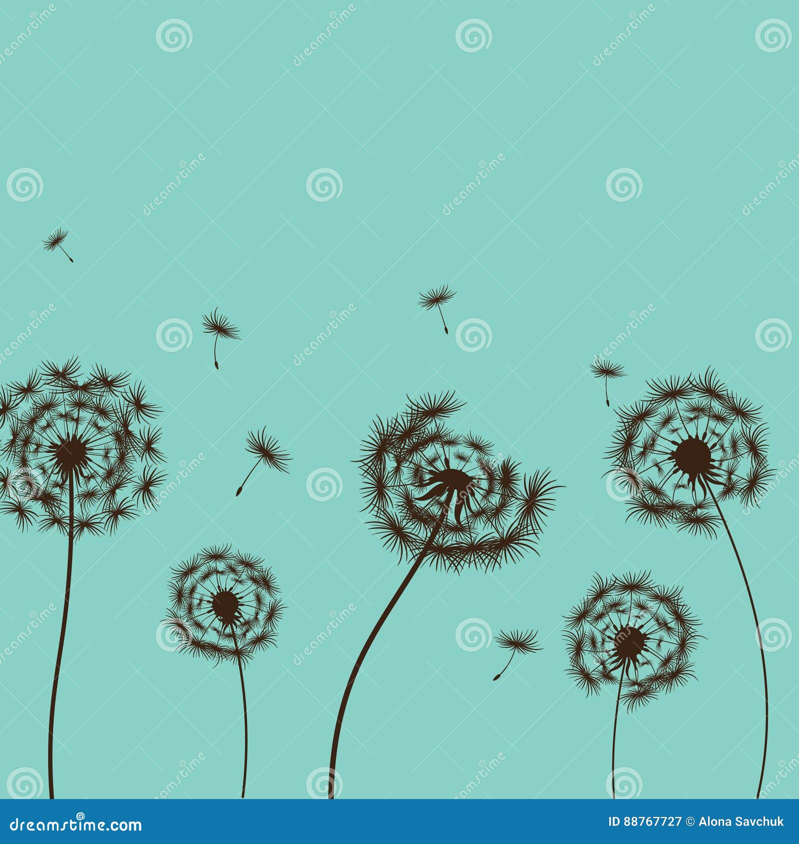 Maskros vektor illustrationer. Illustration av bris, bräckligt - 88767727