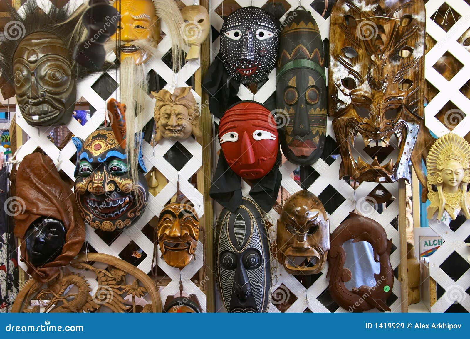 Masks stock image. Image of face, polynesia, ceremony - 1419929