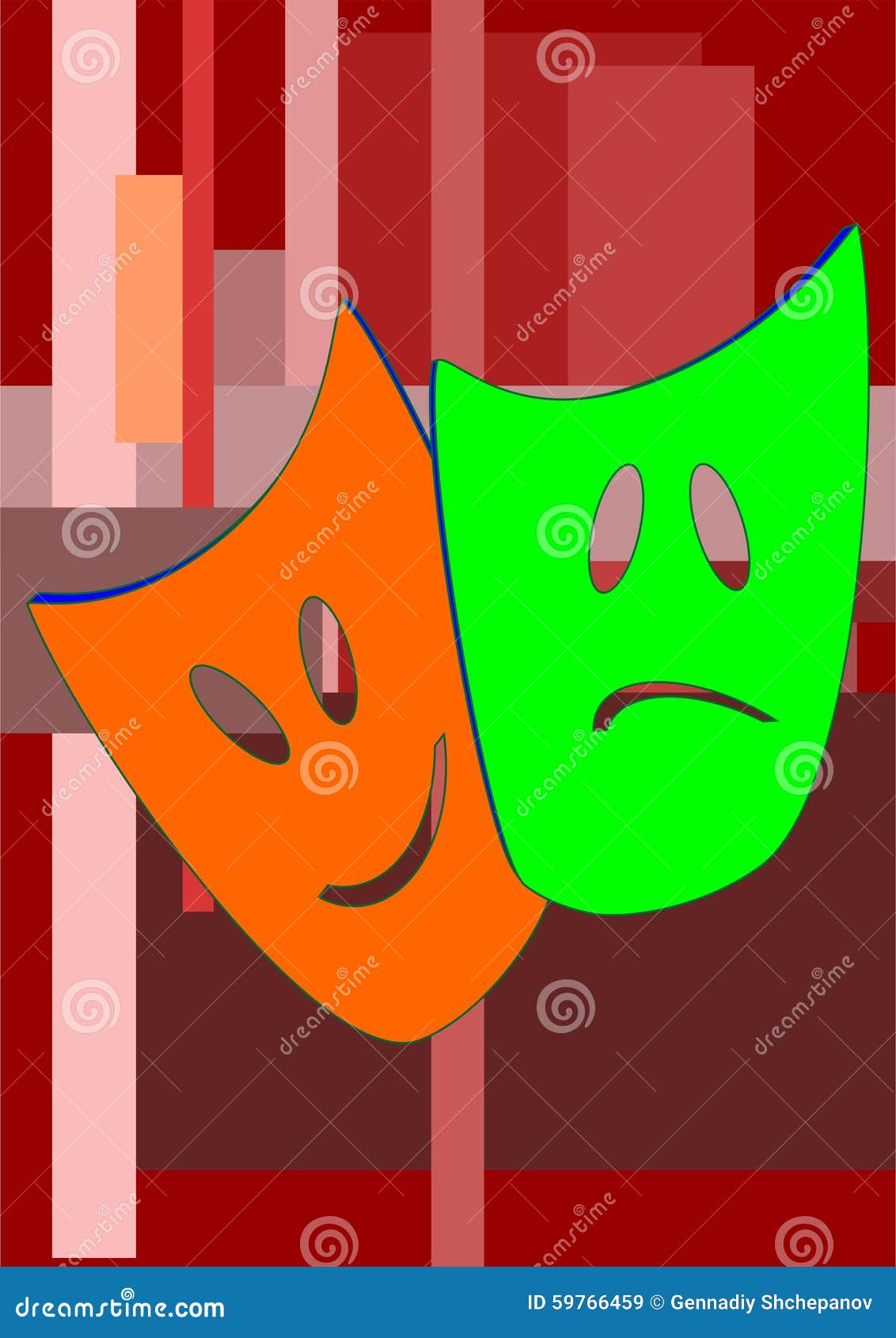 Masks actors. stock vector. Illustration of roles, playwright - 59766459