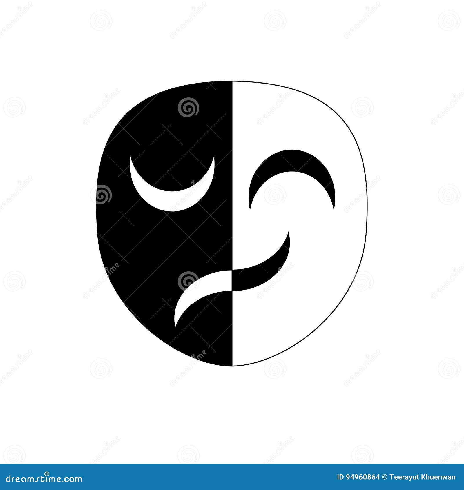 The Masks with Different Emotions Symbol Stock Vector - Illustration of ...