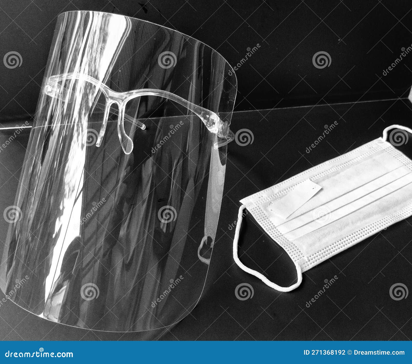 Masks and face shields stock photo. Image of glasses - 271368192
