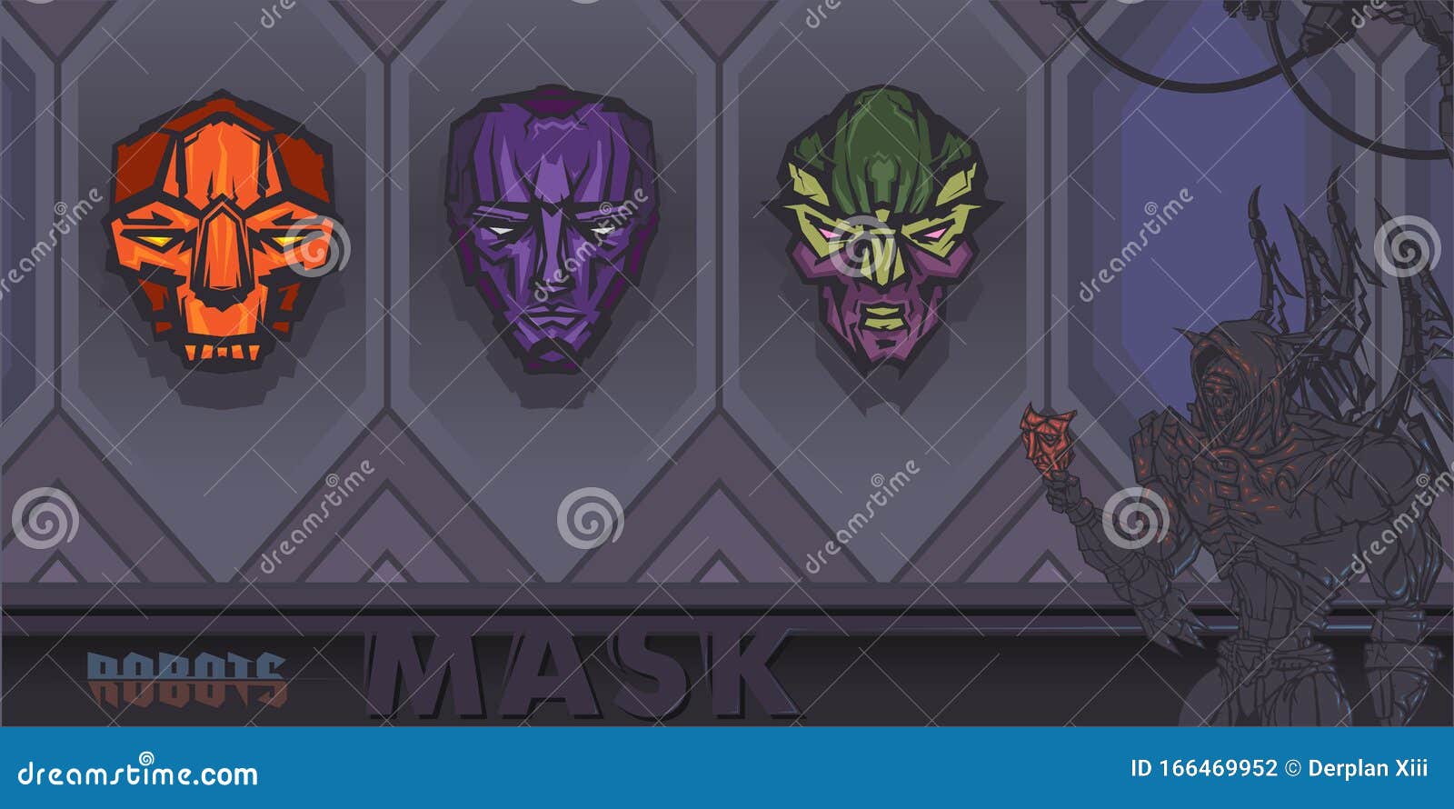 Masks robots stock illustration. Illustration of concept - 166469952