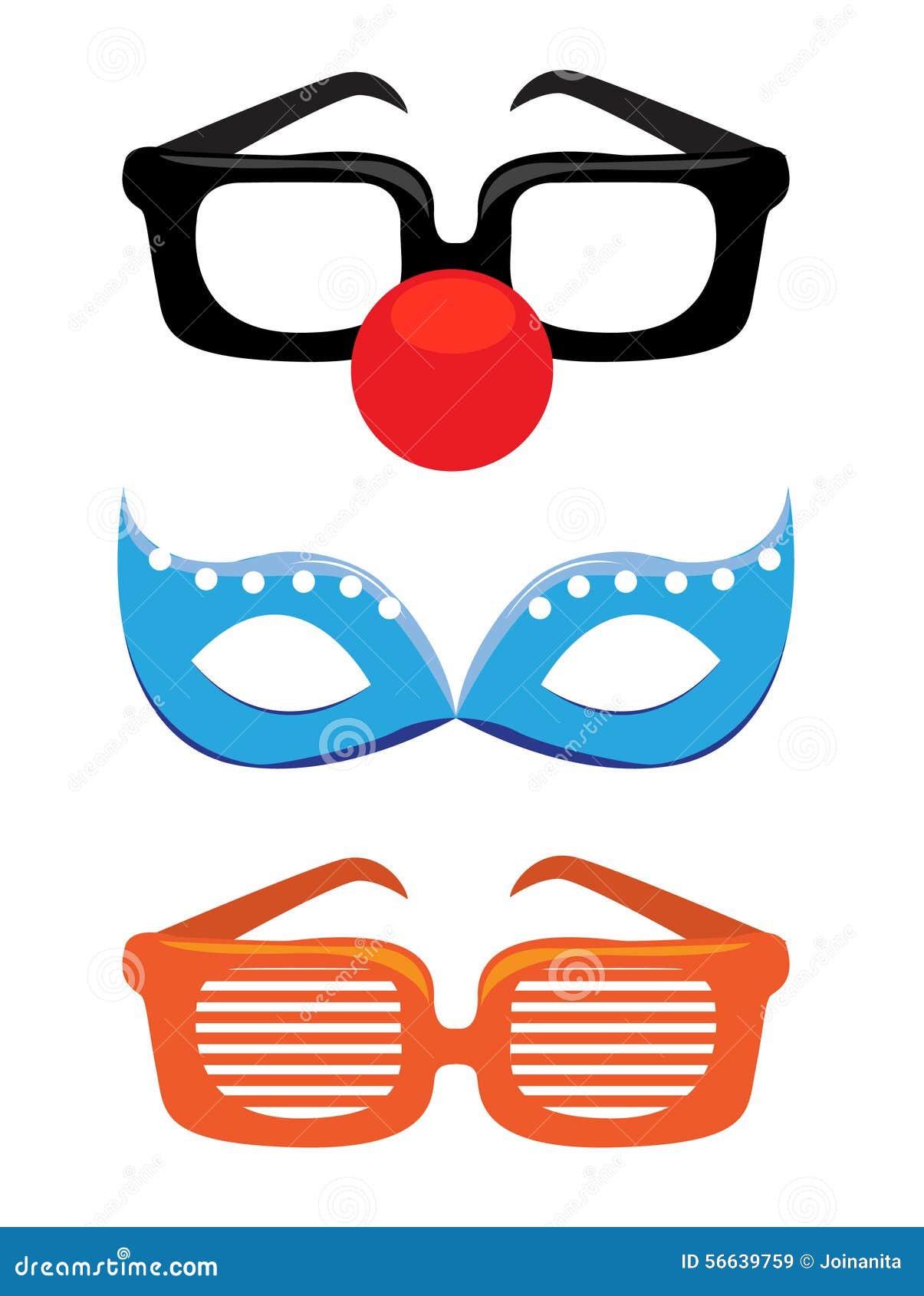 Masks Set Vector Illustration on White Background Stock Vector ...