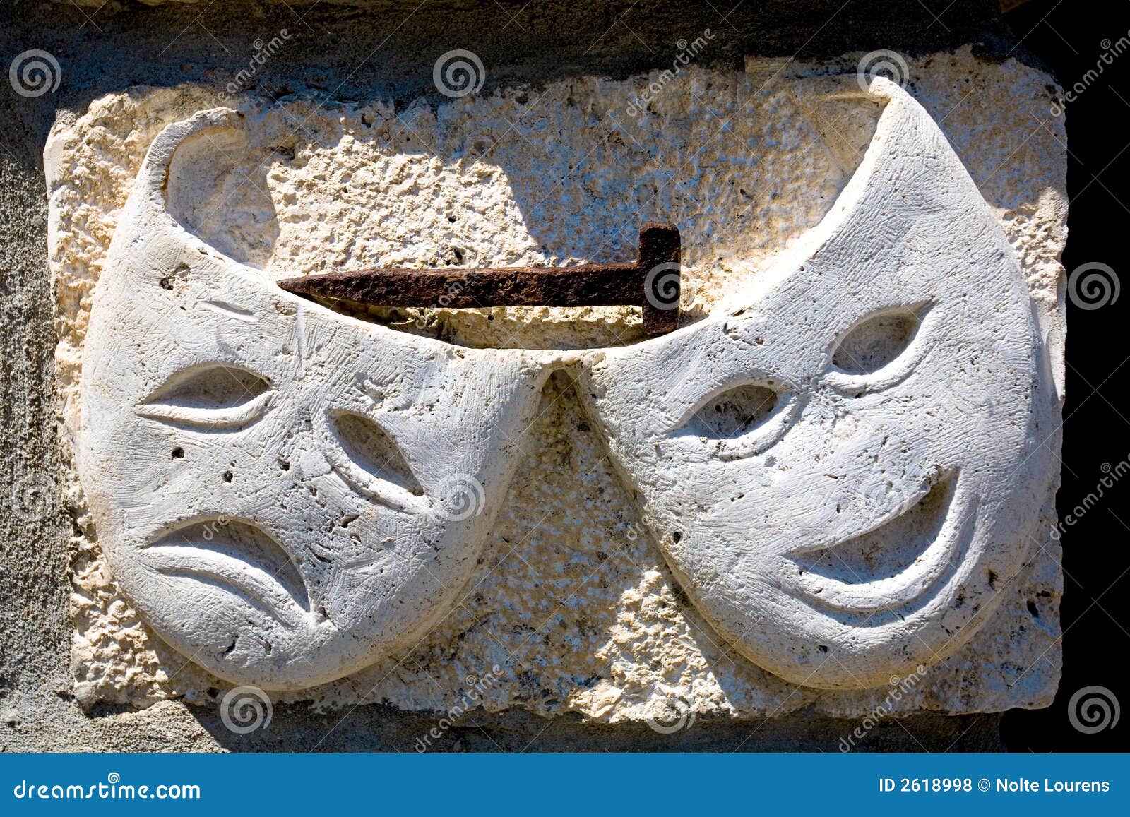 Masks of stone stock photo. Image of theatrical, smile - 2618998
