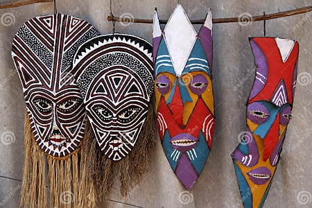 Masks in Zimbabwe stock photo. Image of wood, colour - 21998604