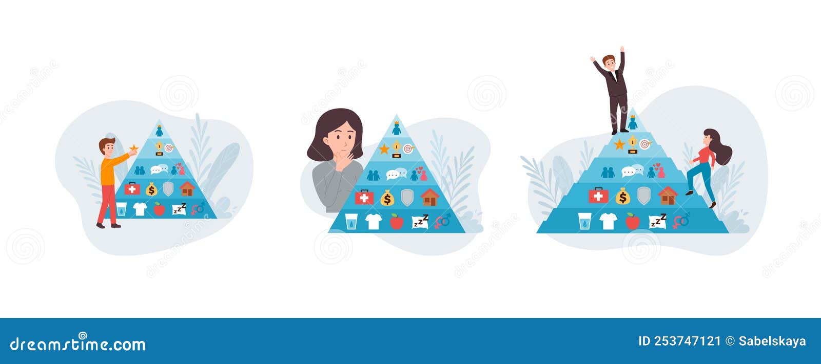 Maslow Hierarchy of Needs in Shape of Pyramid, Flat Vector Illustration ...