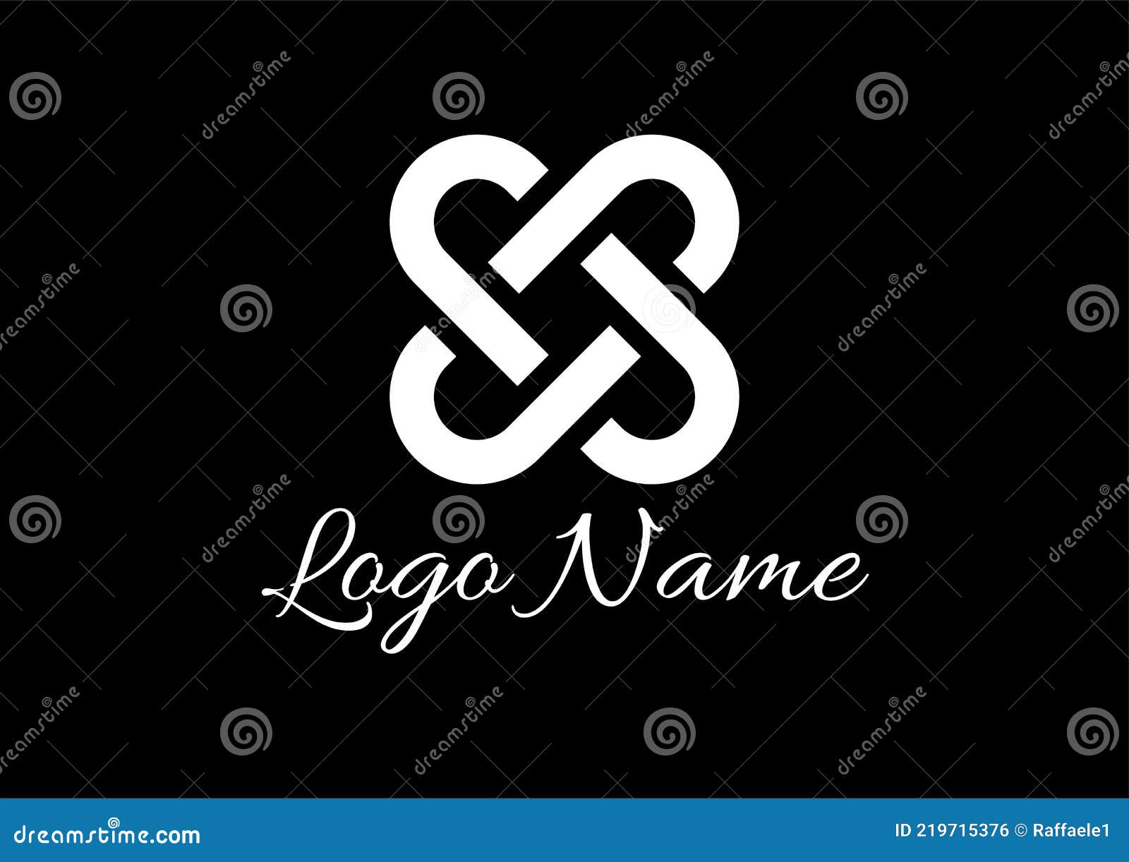 Generic Logotype Icon In The Shape Of Hooks With Black Background Stock ...
