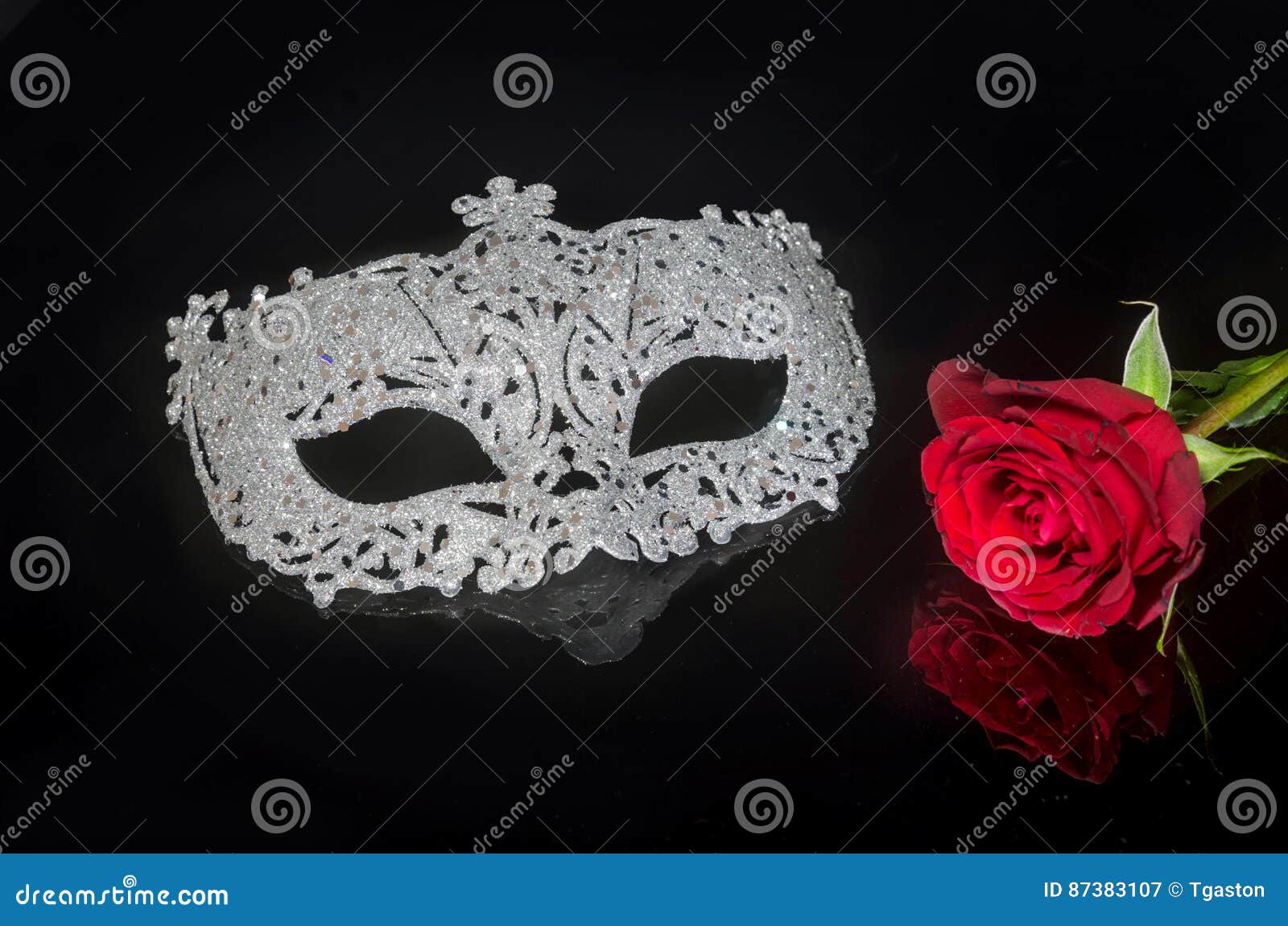 Mask with rose stock image. Image of reflection, reflected - 87383107