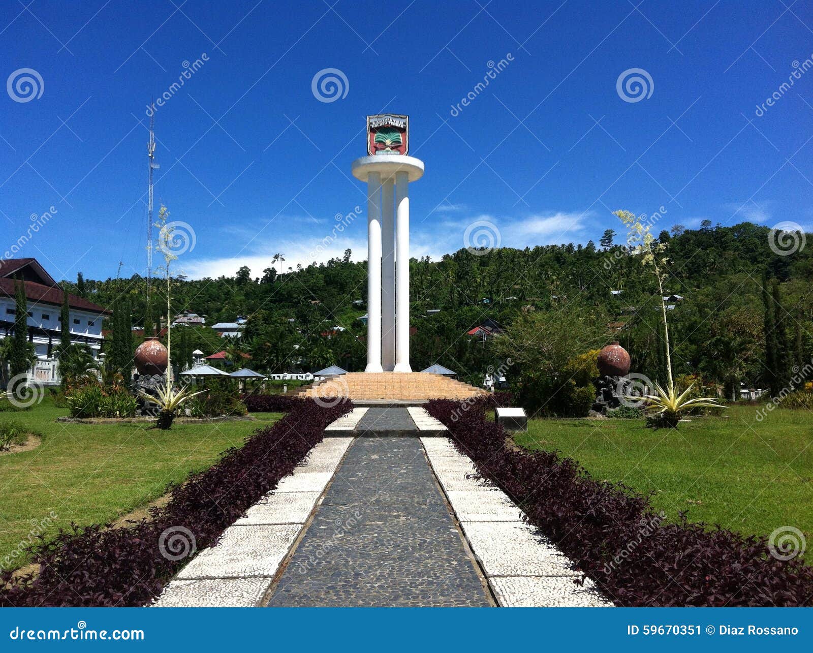 Masohi City Tower stock image. Image of garden, statue - 59670351