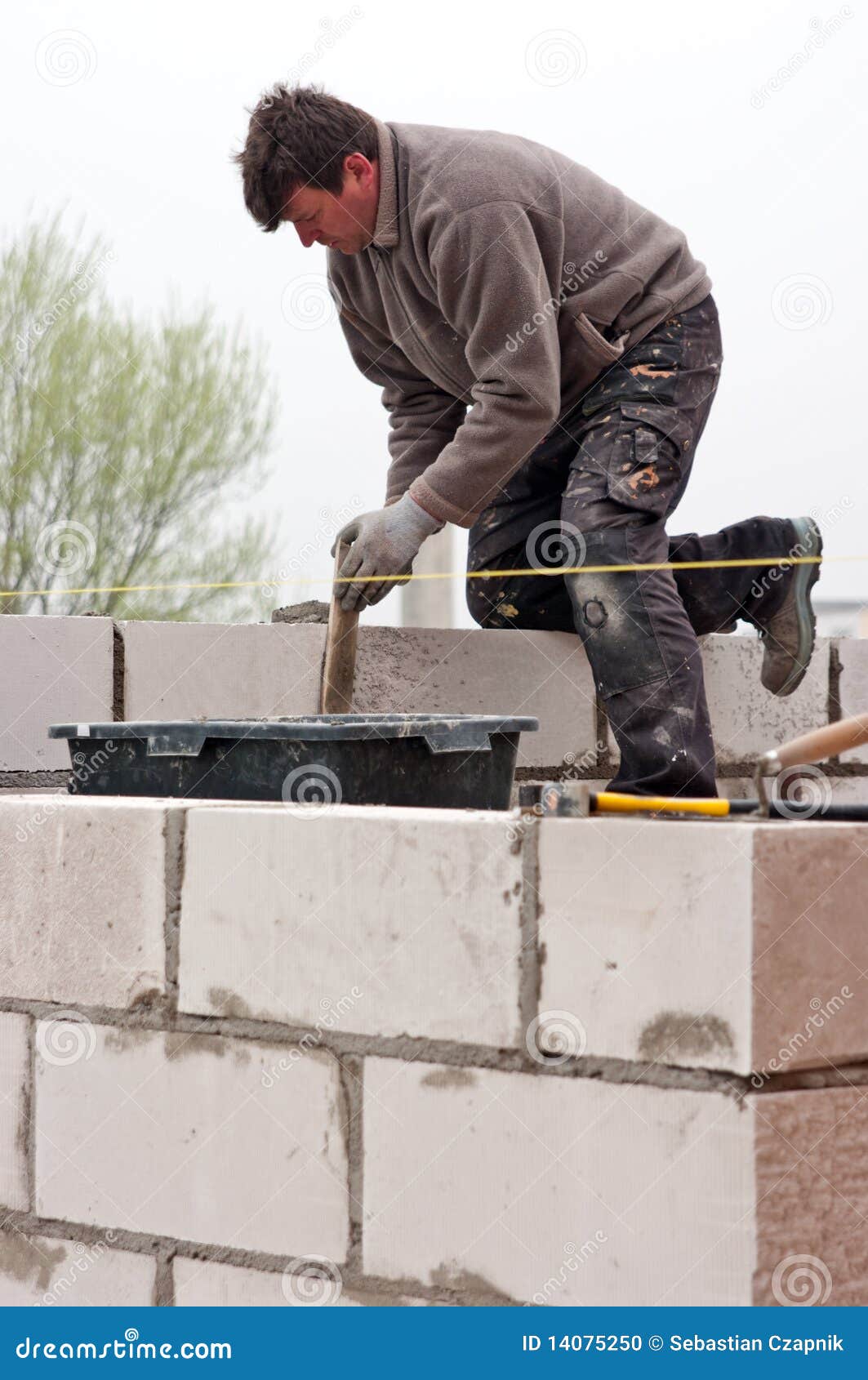 Mason stock photo. Image of building, measuring, male - 14075250