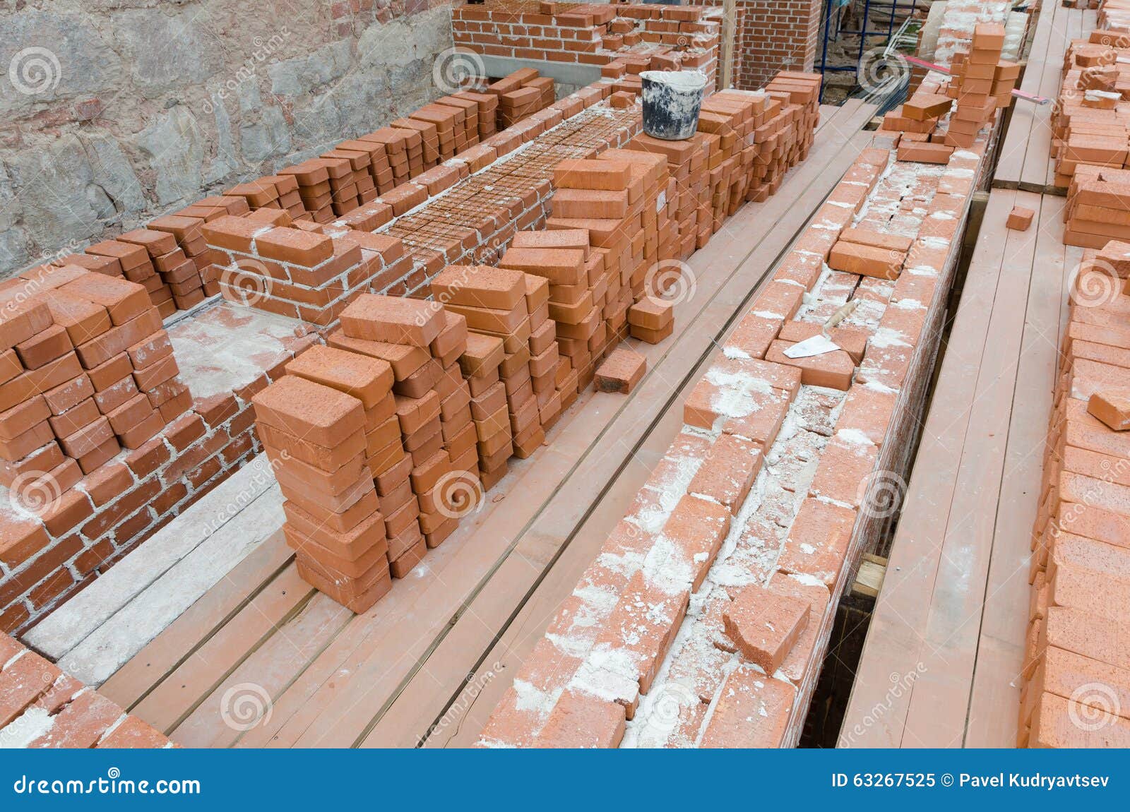 Mason Bricklaying Background Stock Image - Image of home, industry ...