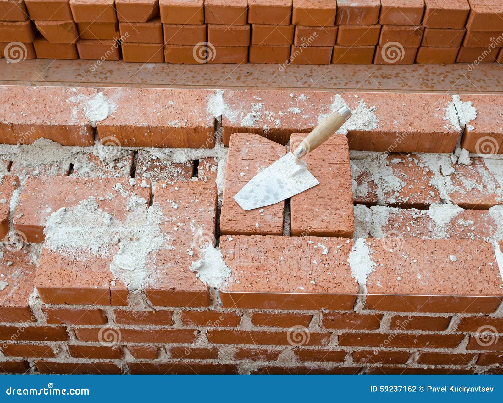 Mason Bricklaying Background Stock Photo - Image of brickwork, concrete ...