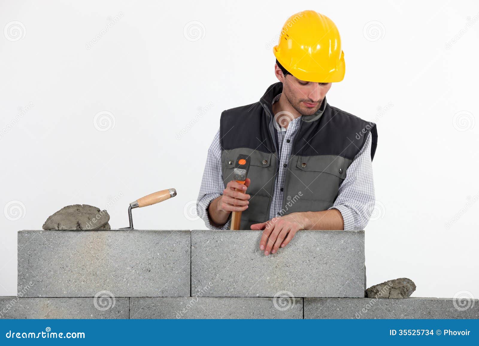 Mason stock photo. Image of laborer, full, posing, cement - 35525734