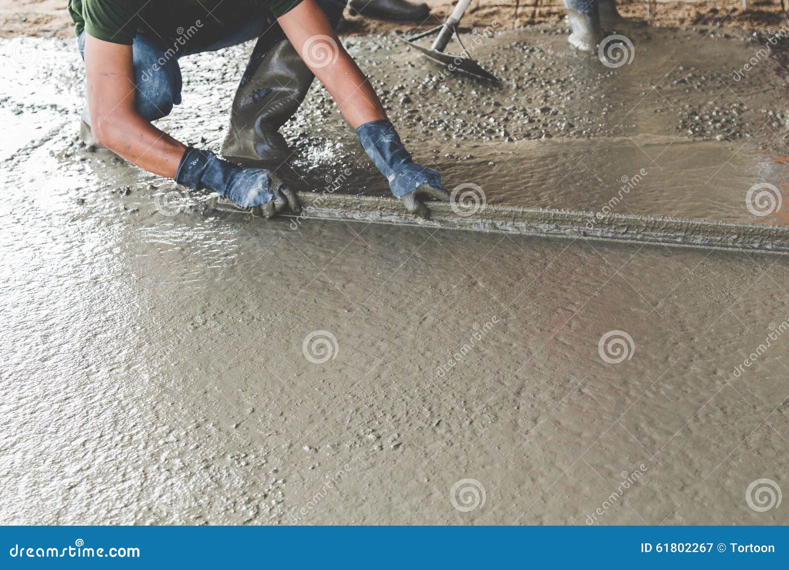 Mason Building a Screed Coat Cement Stock Image - Image of labor ...
