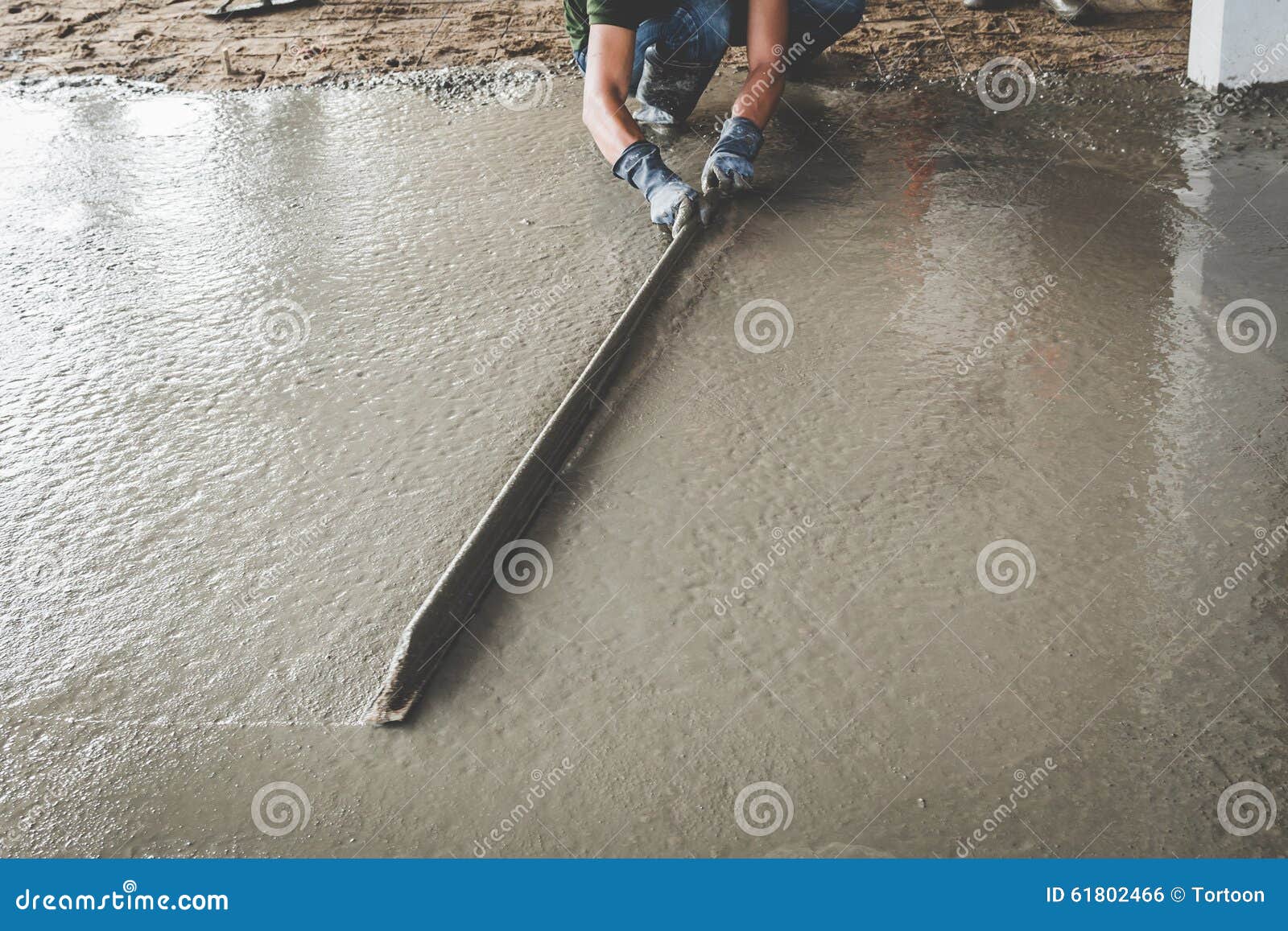 Mason Building a Screed Coat Cement Stock Photo - Image of development ...