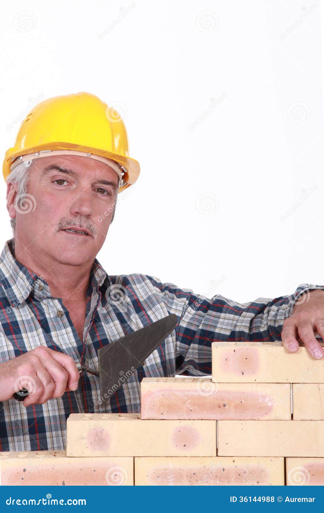 Mason building wall stock photo. Image of bricklayer - 36144988