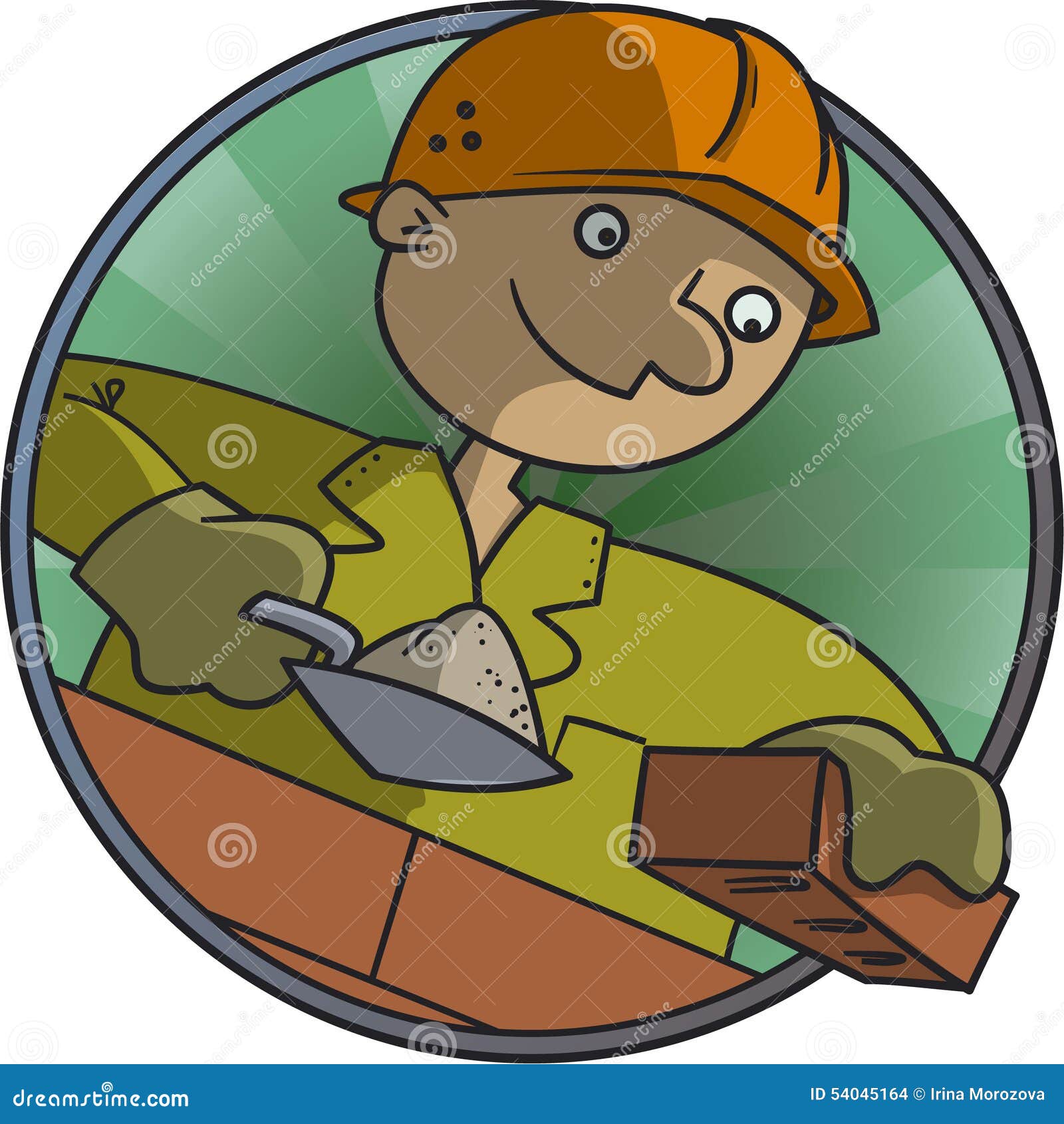 Mason And Bricks Isolated Coloring Page For Kids Cartoon Vector ...