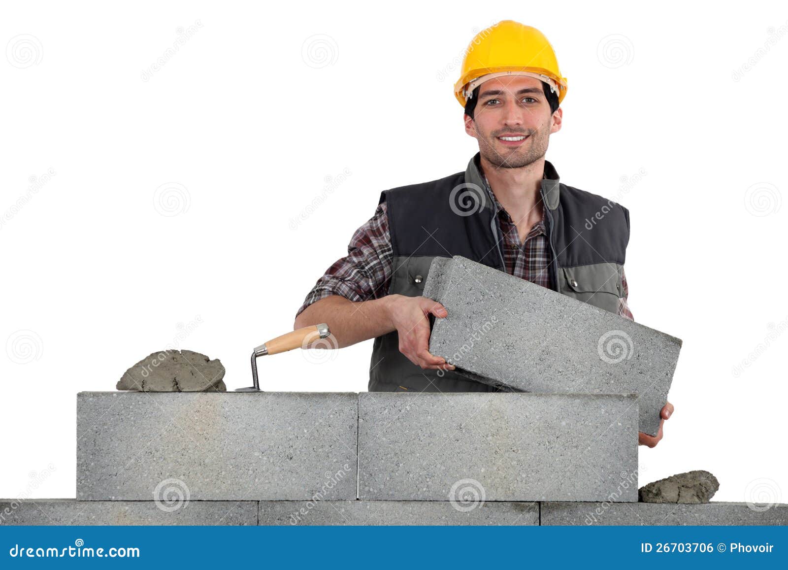 Mason carrying bricks stock photo. Image of concrete - 26703706