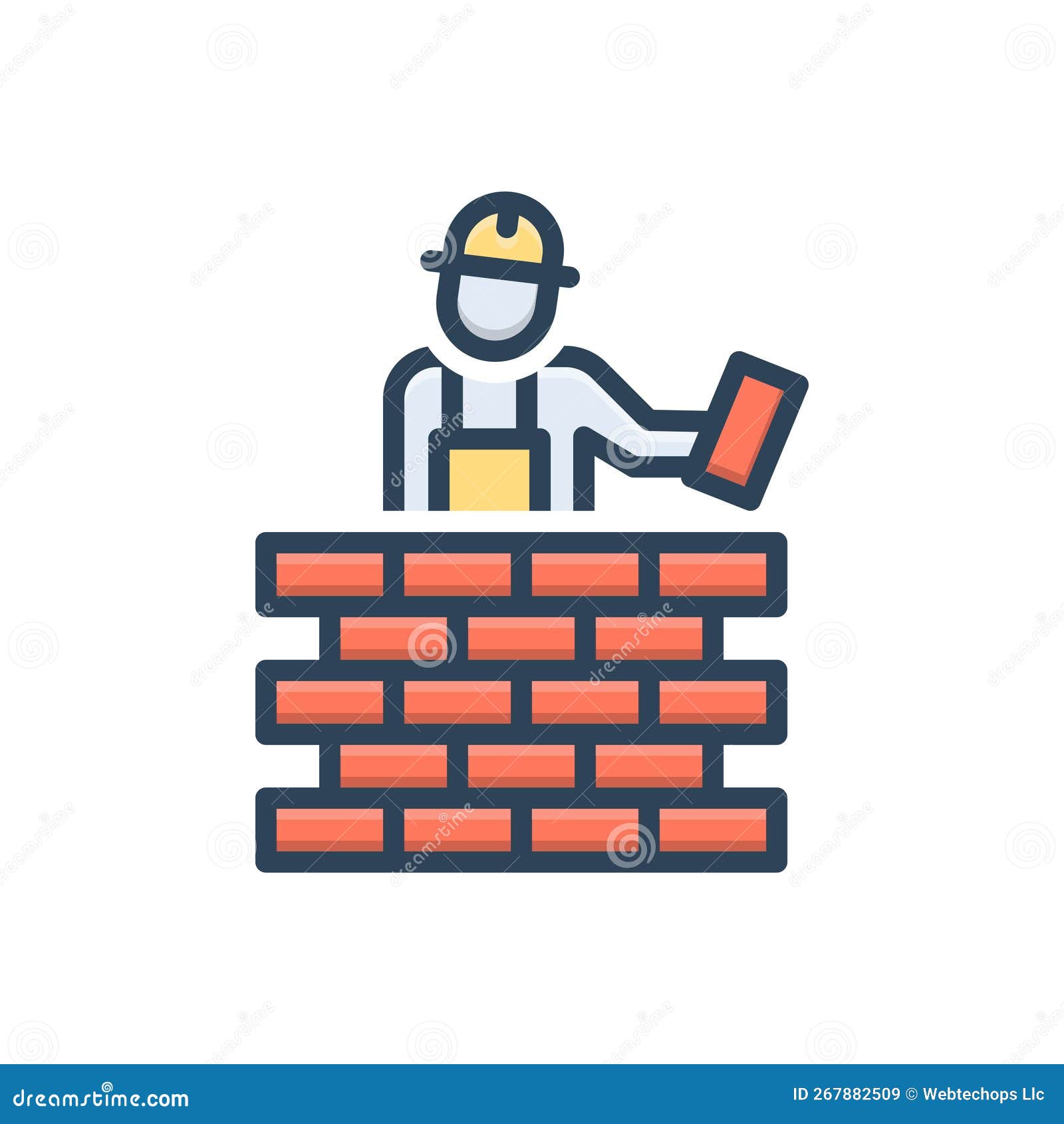 Color Illustration Icon for Mason, Bricklayer and Masonry Stock Vector ...