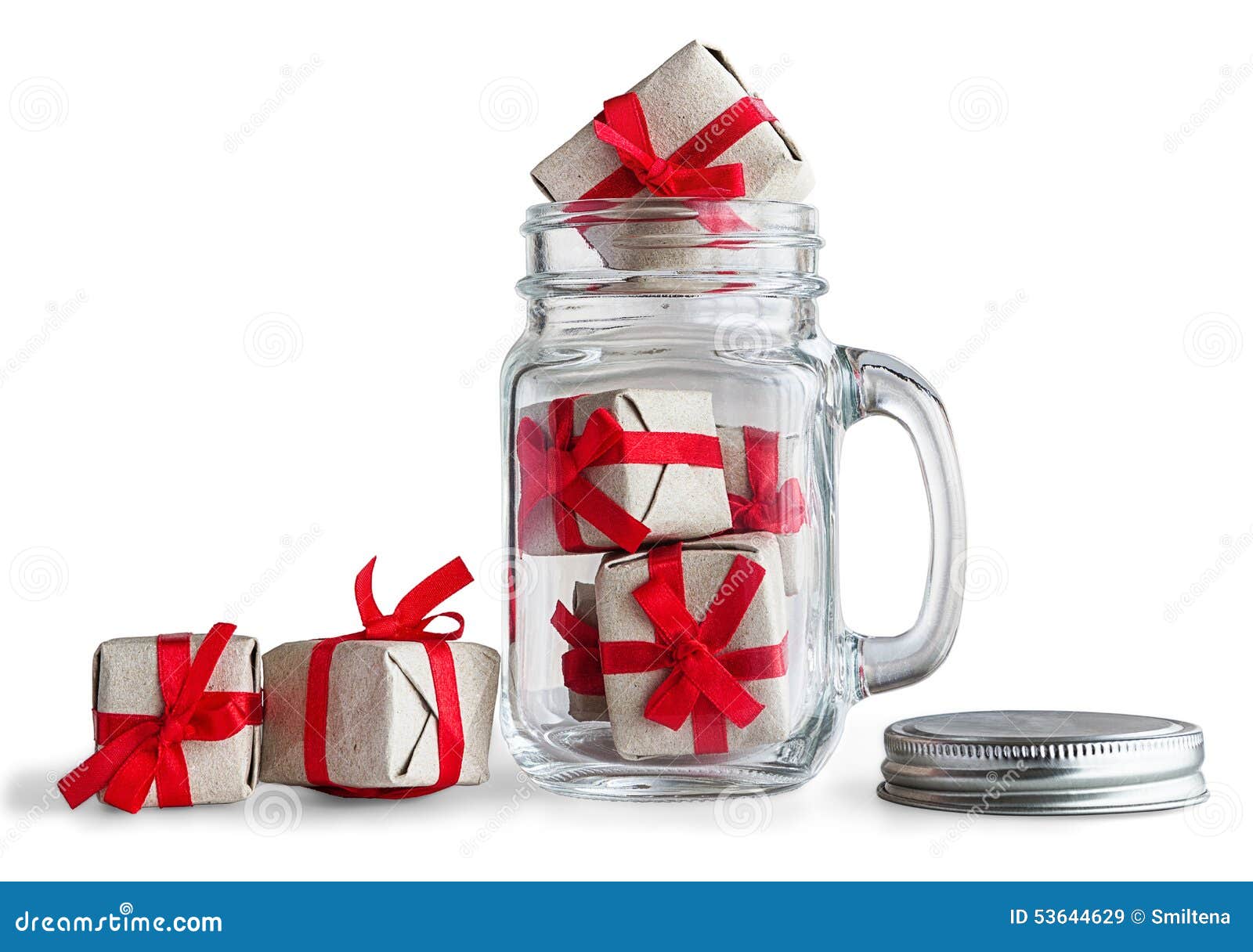 Mason Jar Filled with Small Gift Boxes. Stock Image - Image of post ...