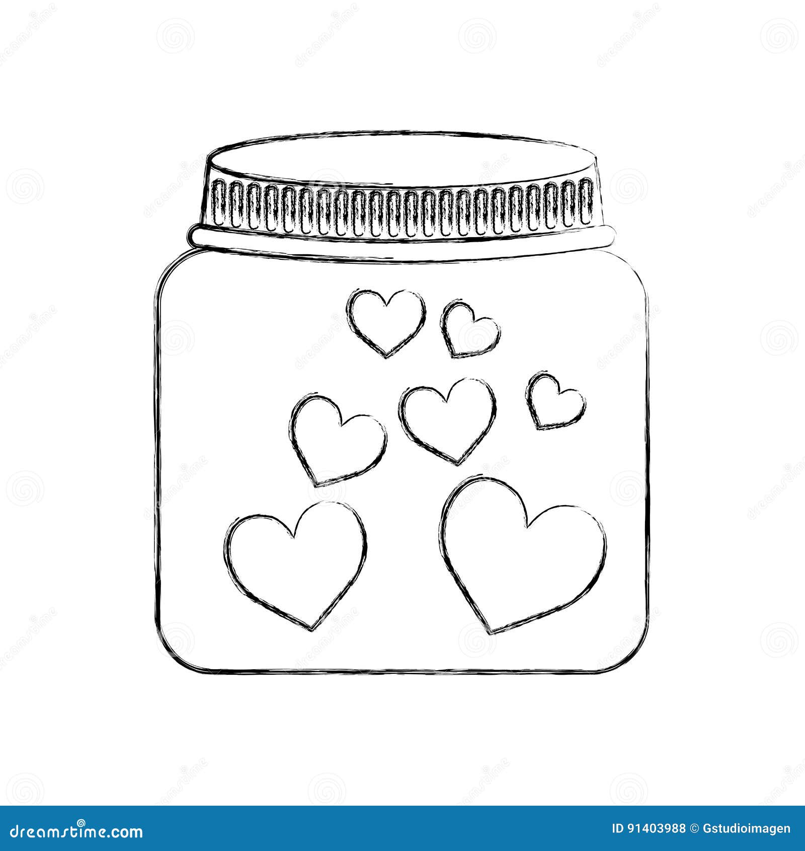 Mason Jar with Hearts Isolated Icon Stock Vector - Illustration of ...