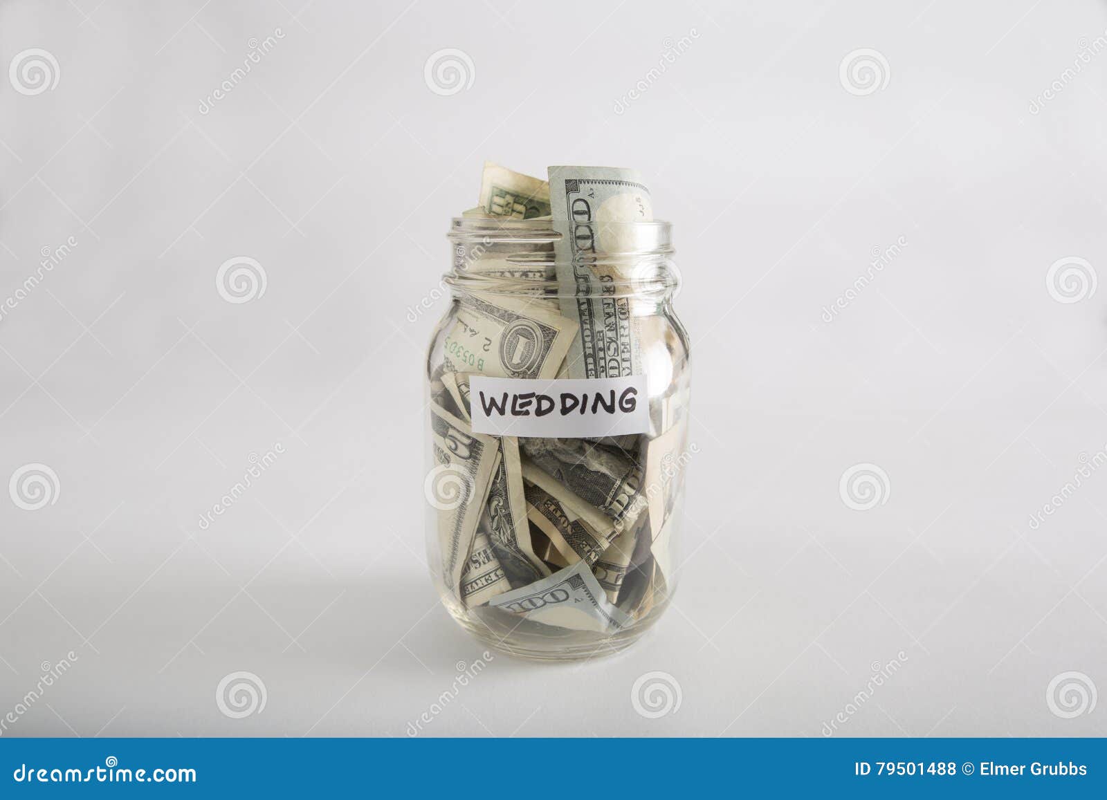 Mason Jar with Money for Wedding Stock Photo - Image of concepts ...