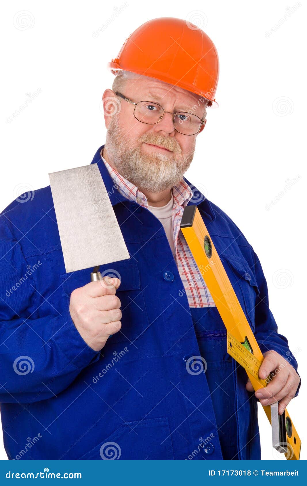 Mason with level stock photo. Image of occupation, masonry - 17173018