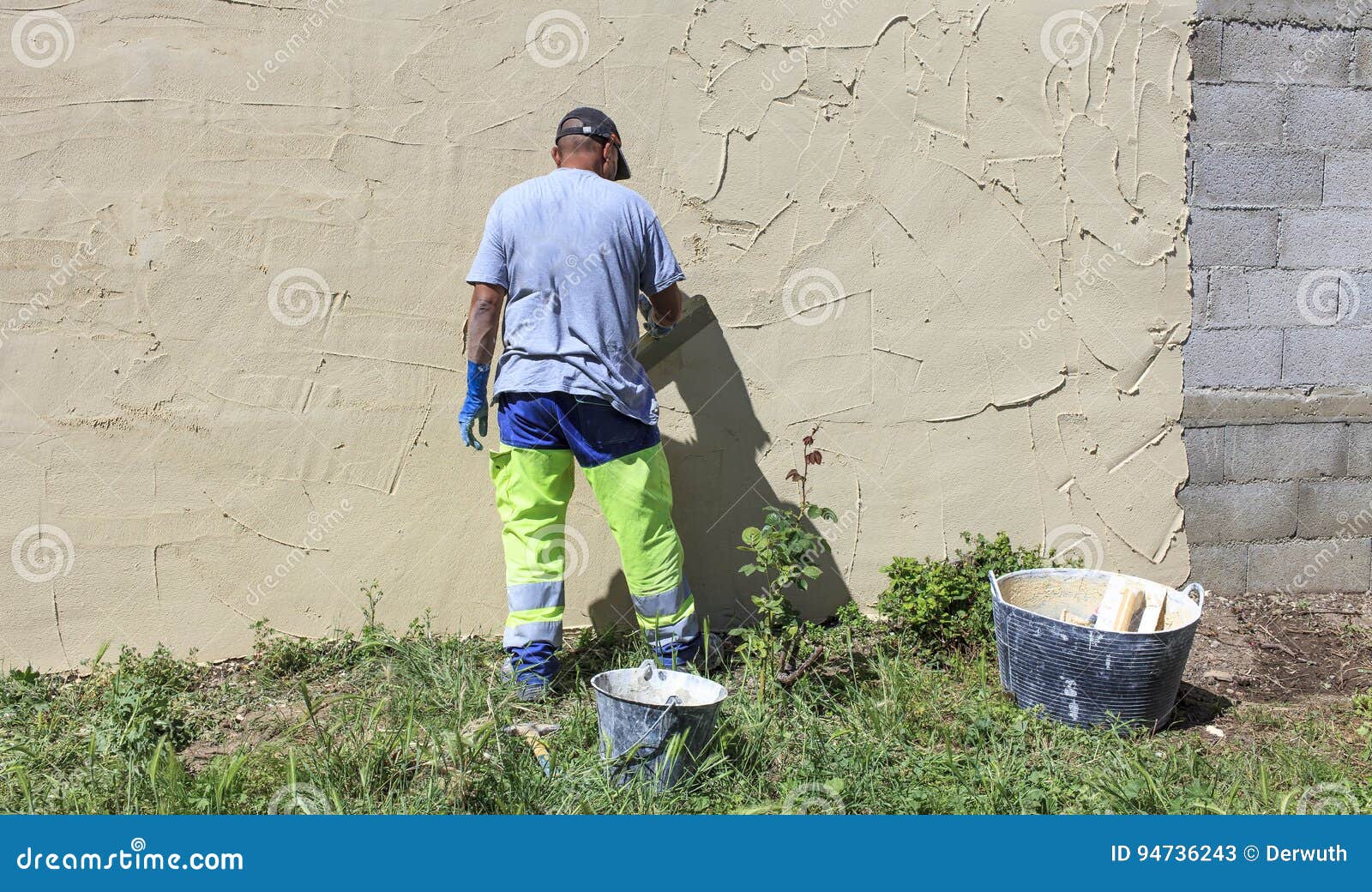 Mason making his job editorial stock photo. Image of industrial - 94736243