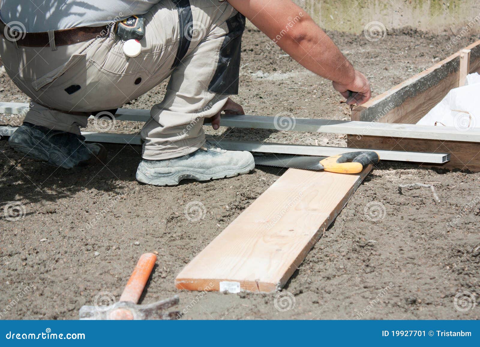 Mason preparing formwork stock image. Image of house - 19927701