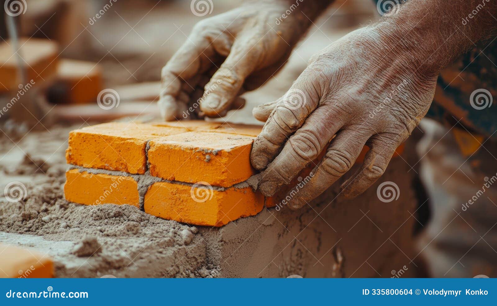 Mason S Hands Laying Bricks on a Construction Site, Craftsmanship ...