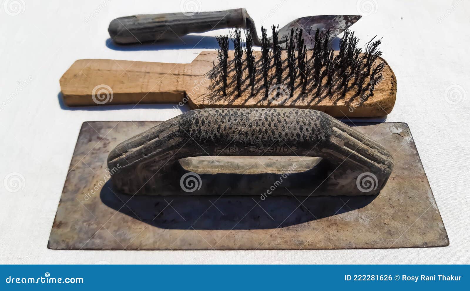 Mason Tool. stock photo. Image of wires, anicent, brush - 222281626