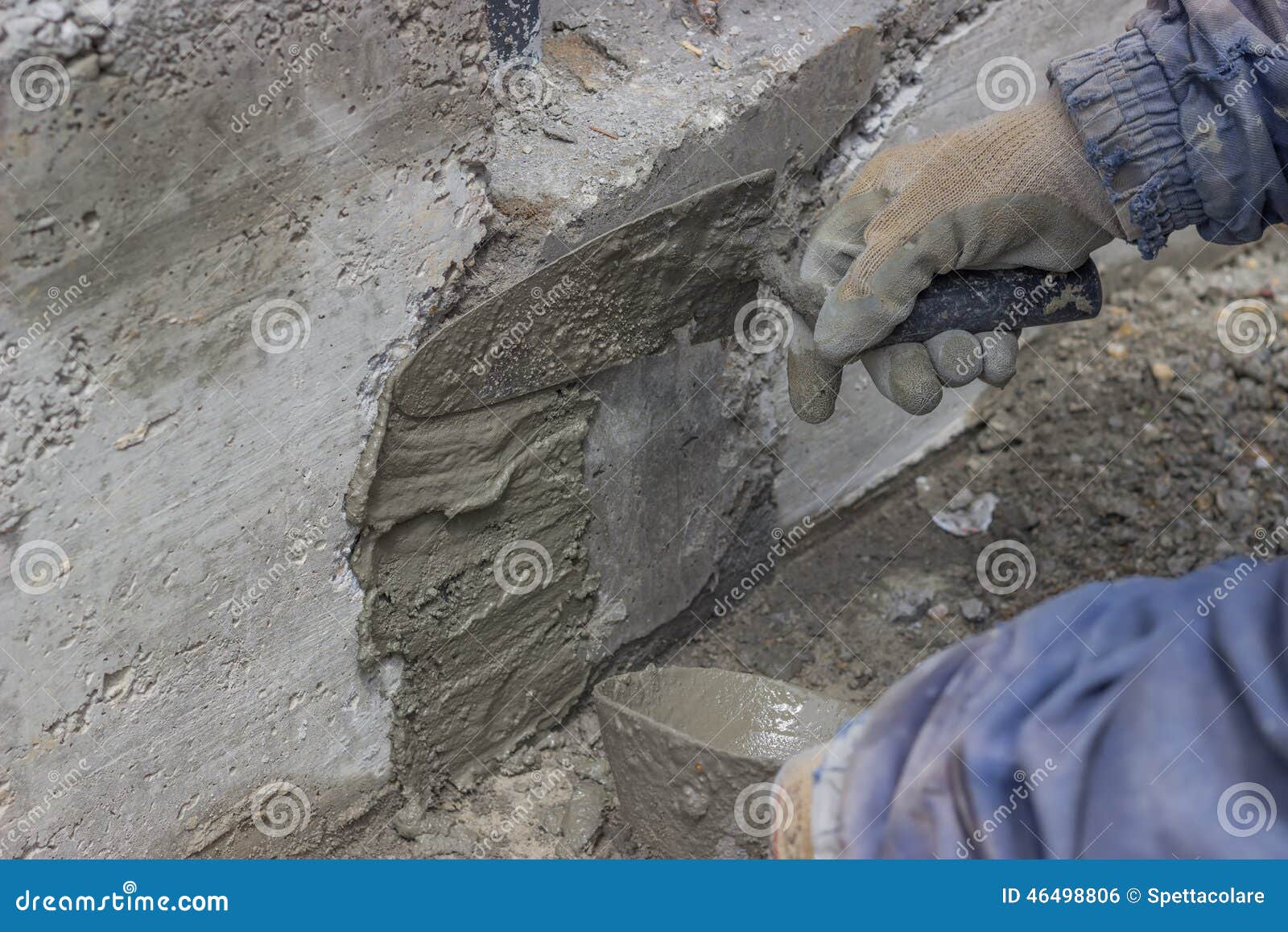 Mason using trowel stock photo. Image of metallic, mason - 46498806