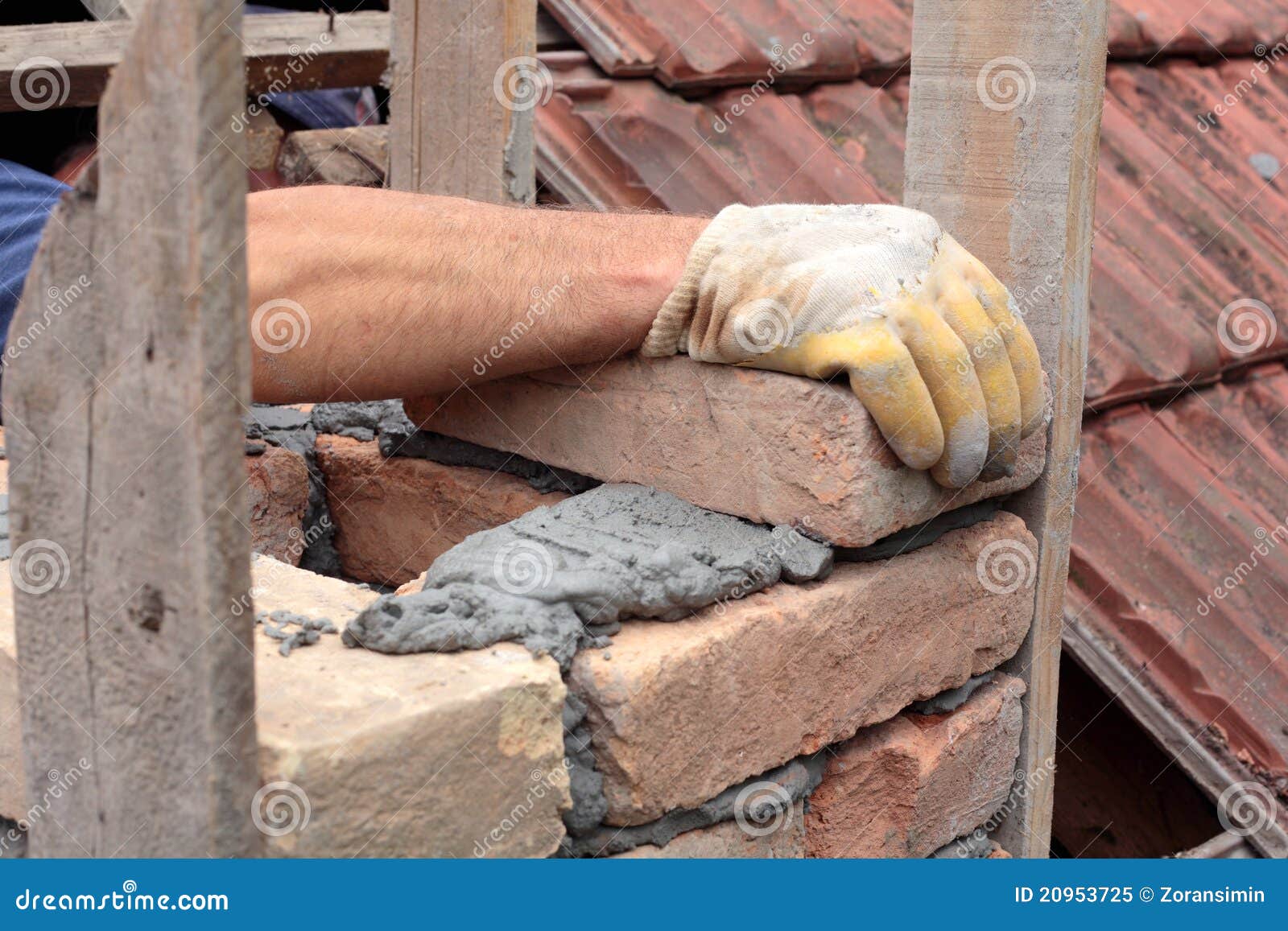 Mason work stock image. Image of closeup, rough, hands - 20953725