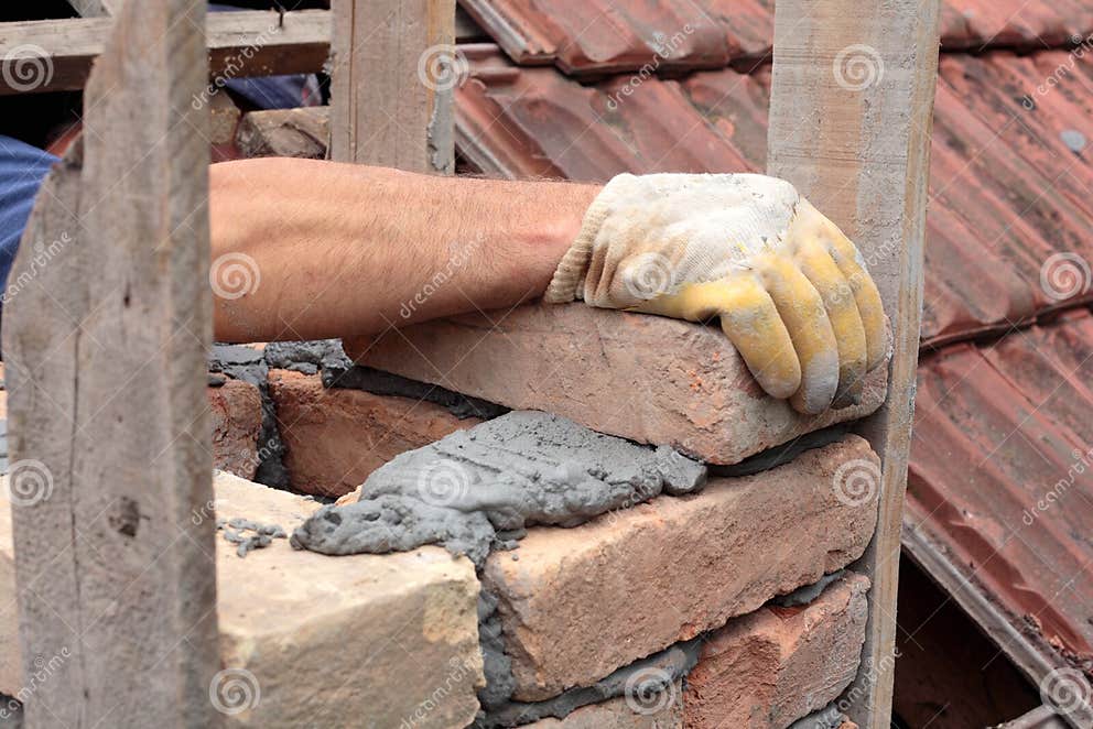 Mason work stock image. Image of closeup, rough, hands - 20953725