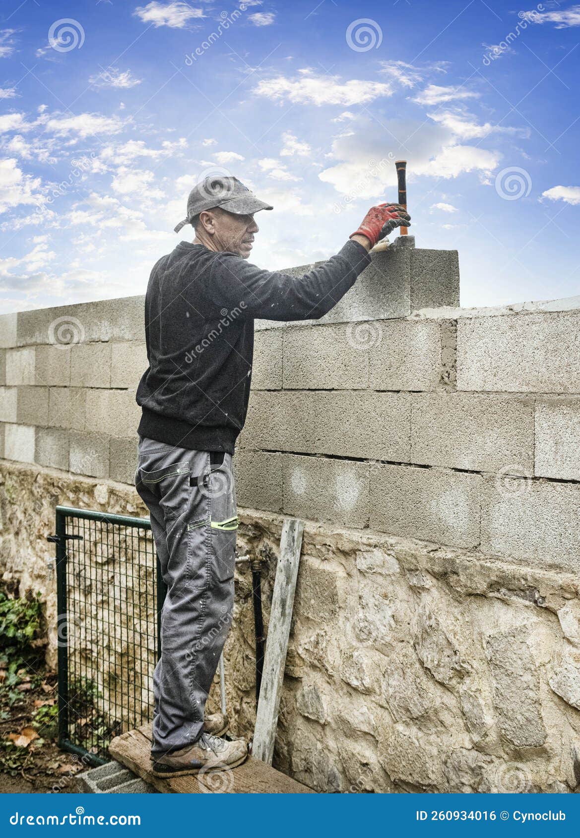 Mason worker bricklayer stock photo. Image of people - 260934016