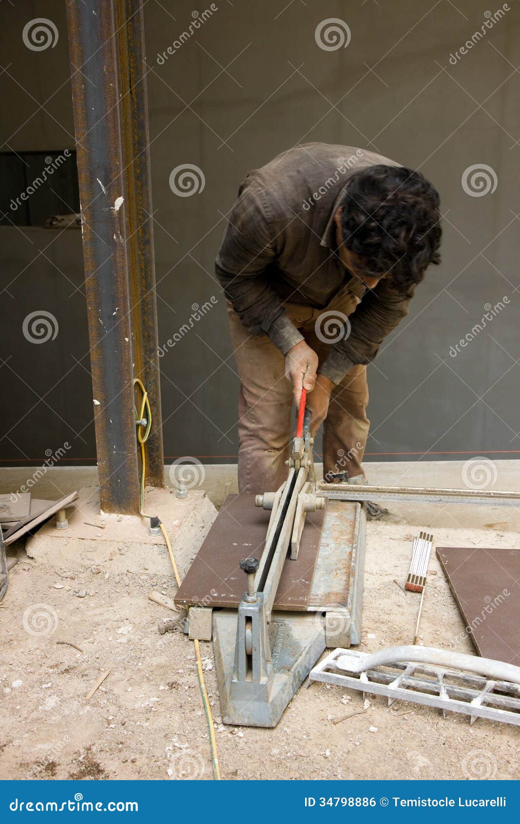 Mason worker stock photo. Image of pavement, equipment - 34798886