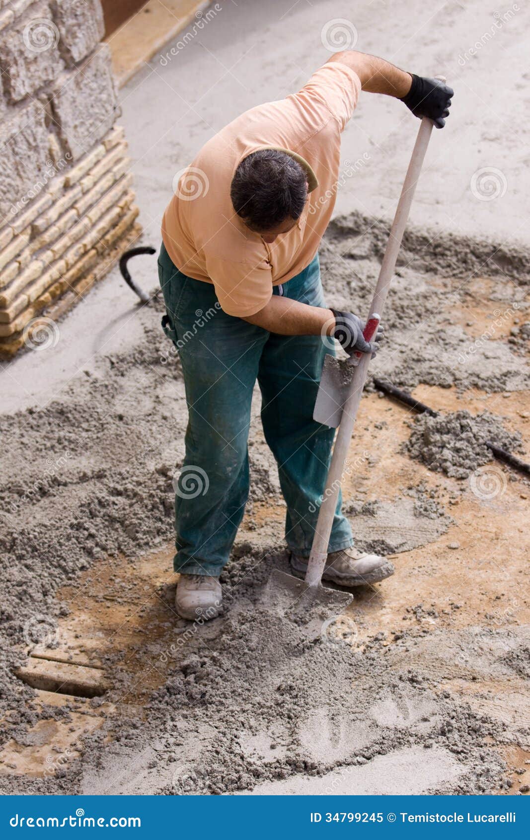 Mason worker stock image. Image of float, reconstruction - 34799245