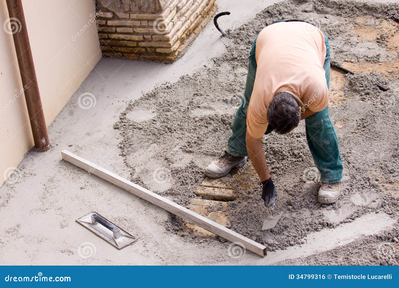 Mason worker stock photo. Image of builders, cement, bricks - 34799316