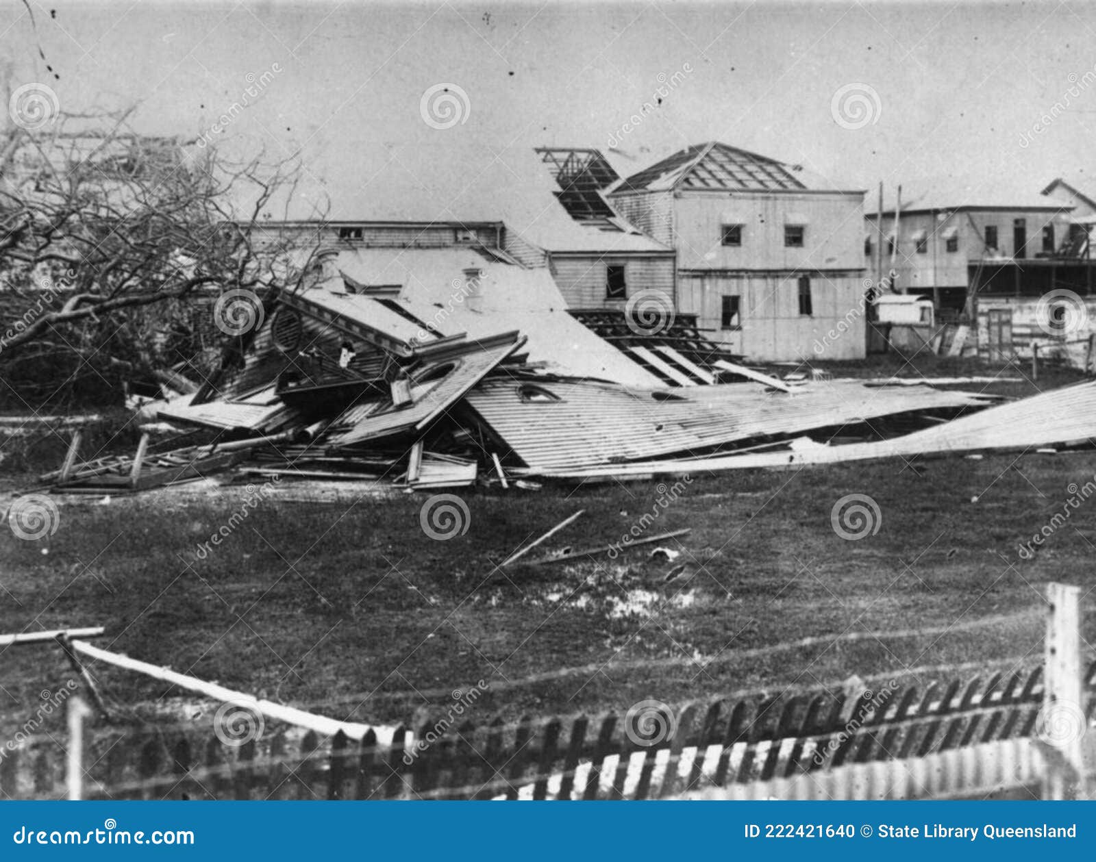 Masonic Hall Mackay Destroyed By Cyclone 1918 Picture. Image: 222421640
