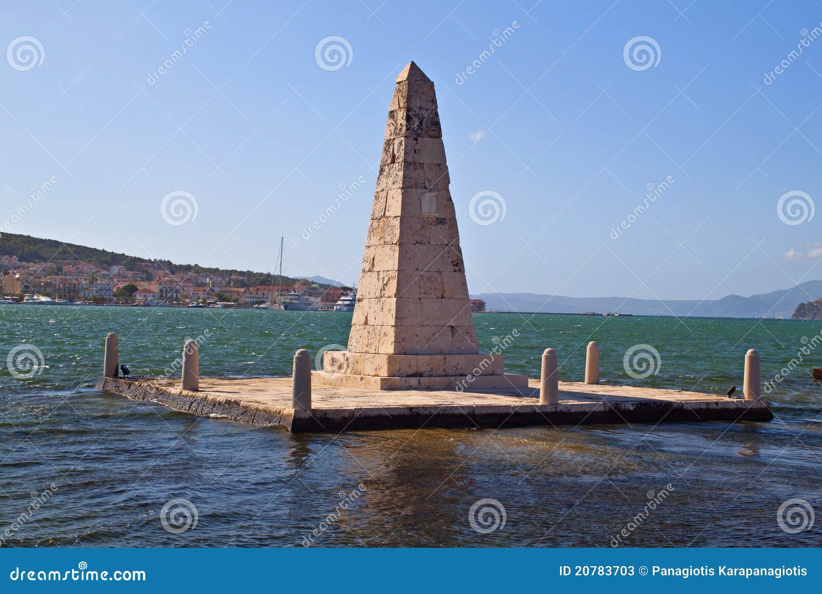 Masonic Obelisk at Argostoli in Greece Stock Image - Image of ionian ...