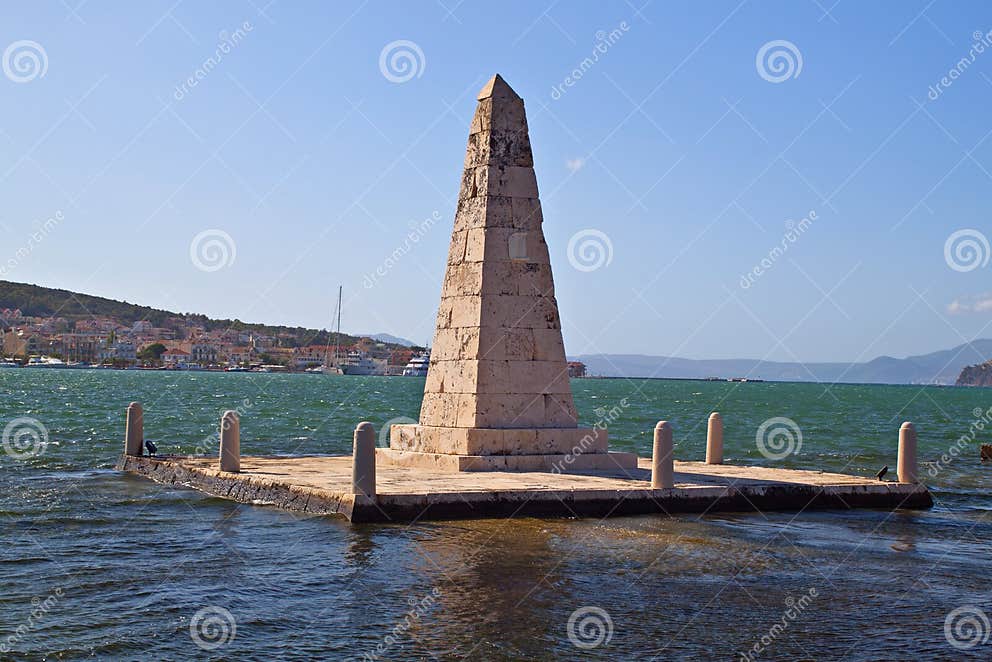 Masonic Obelisk at Argostoli in Greece Stock Image - Image of ionian ...