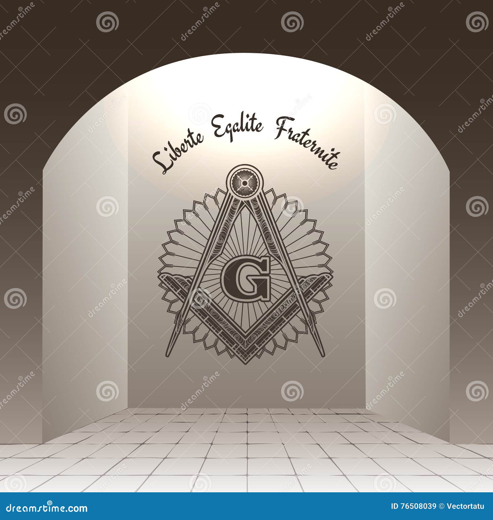 Masonic sign in arch stock vector. Illustration of design - 76508039