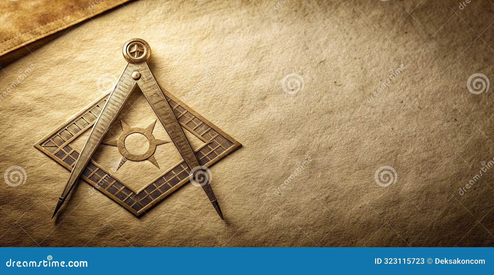 Square And Compasses, Freemasonry Symbol In A Disk With Octagonal ...